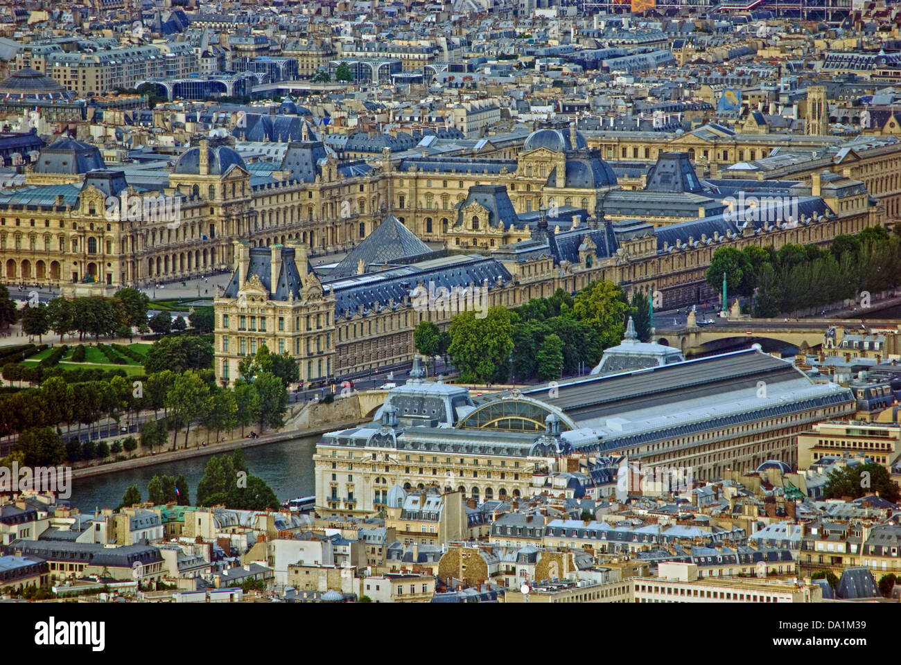 Aerial view louvre museum paris hi-res stock photography and images - Alamy