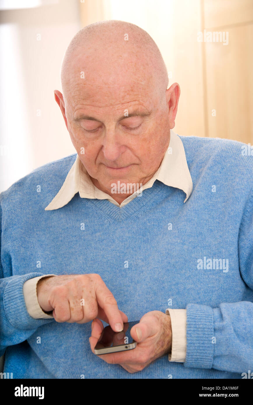ELDERLY PERSON ON THE PHONE Stock Photo - Alamy