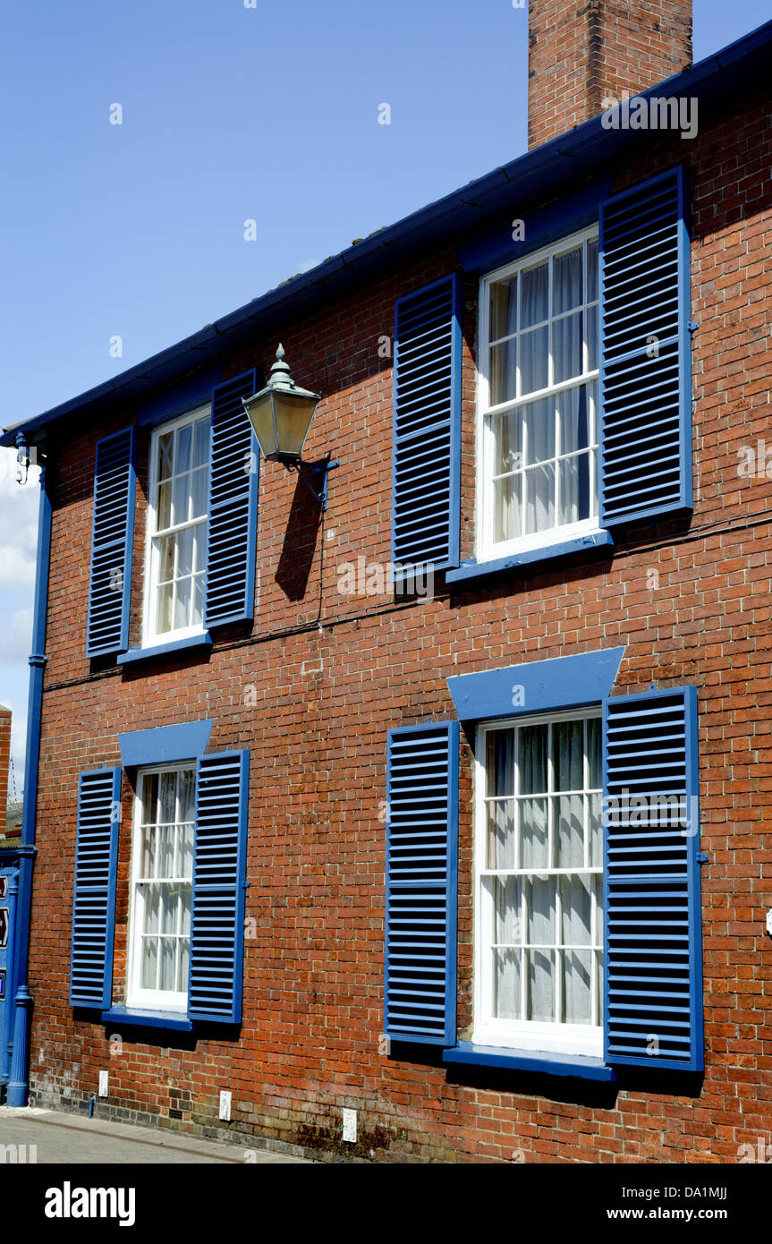 Blue Window House, Lymington, Hampshire, England, UK, GB Stock Photo ...