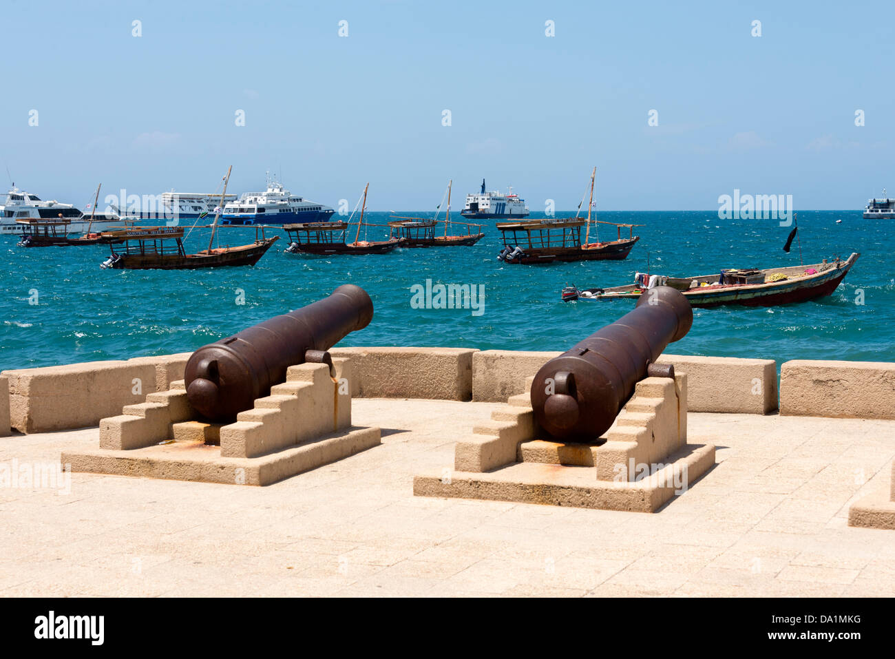 Cannons in Forodhani Gardens, Stone Town, Zanzibar, United Republic of ...