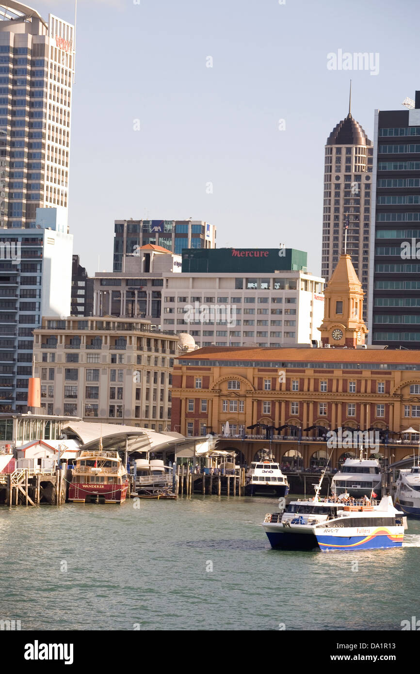 Ferry Building, a landmark in Auckland Harbour, New Zealand Stock Photo ...