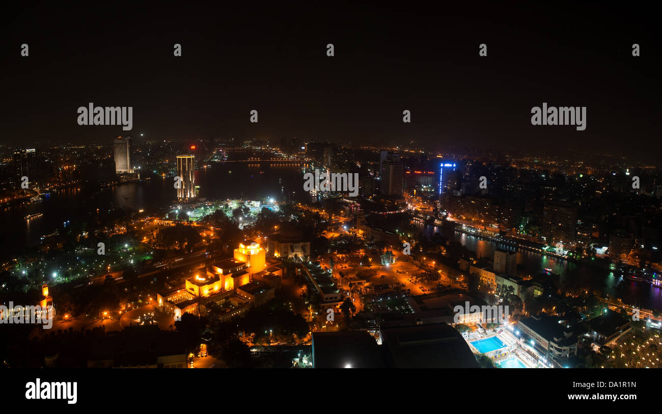 Night view of Cairo and Nile river from Cairo tower Stock Photo - Alamy