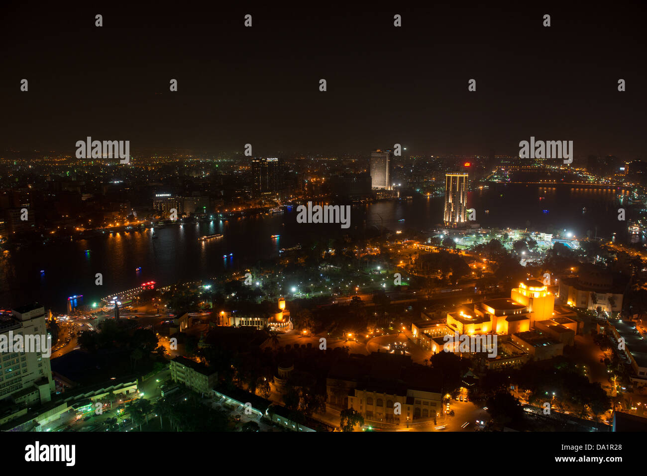 Night view of Cairo and Nile river from Cairo tower Stock Photo - Alamy
