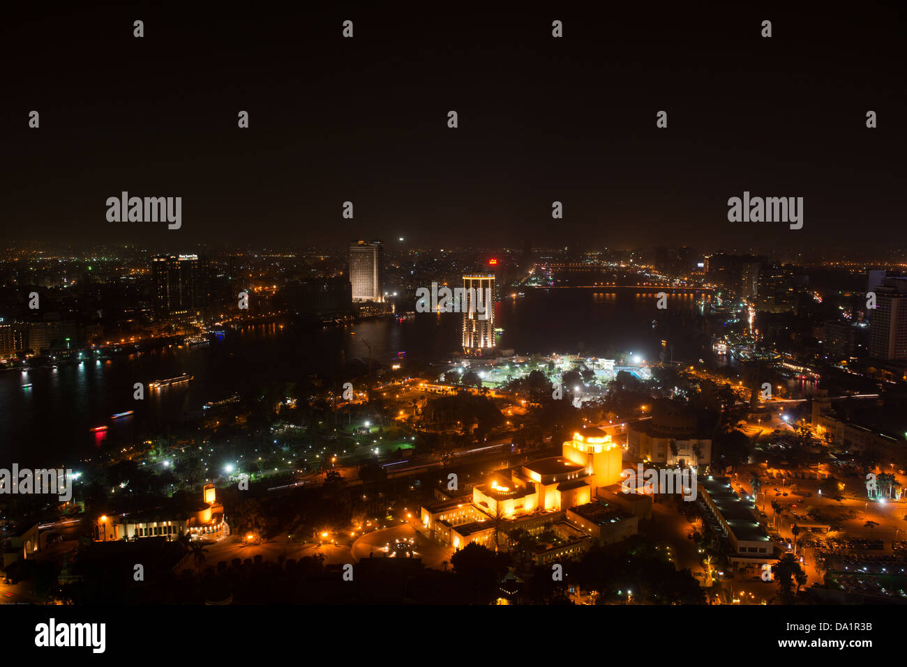 Night view of Cairo and Nile river from Cairo tower Stock Photo - Alamy