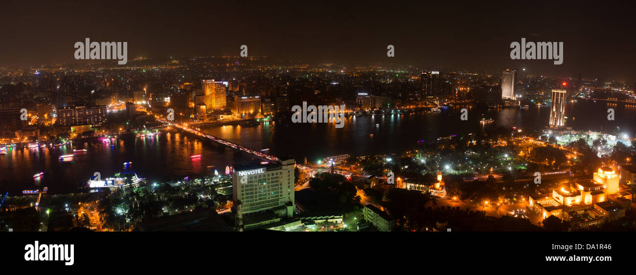 Night view of Cairo and Nile river from Cairo tower Stock Photo - Alamy