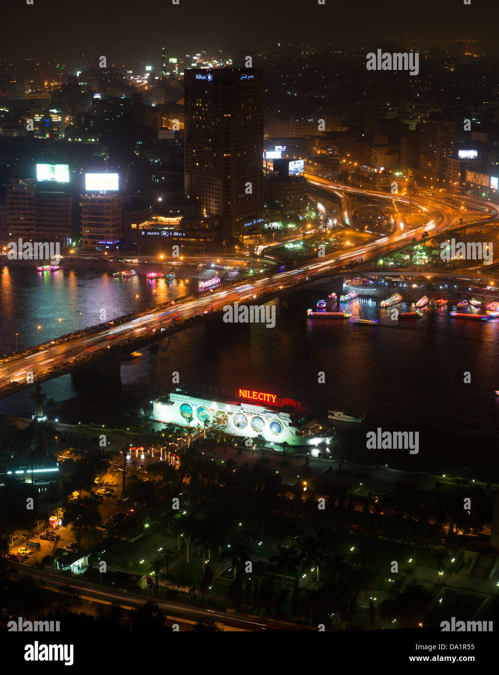 Night view of Cairo and Nile river from Cairo tower Stock Photo - Alamy