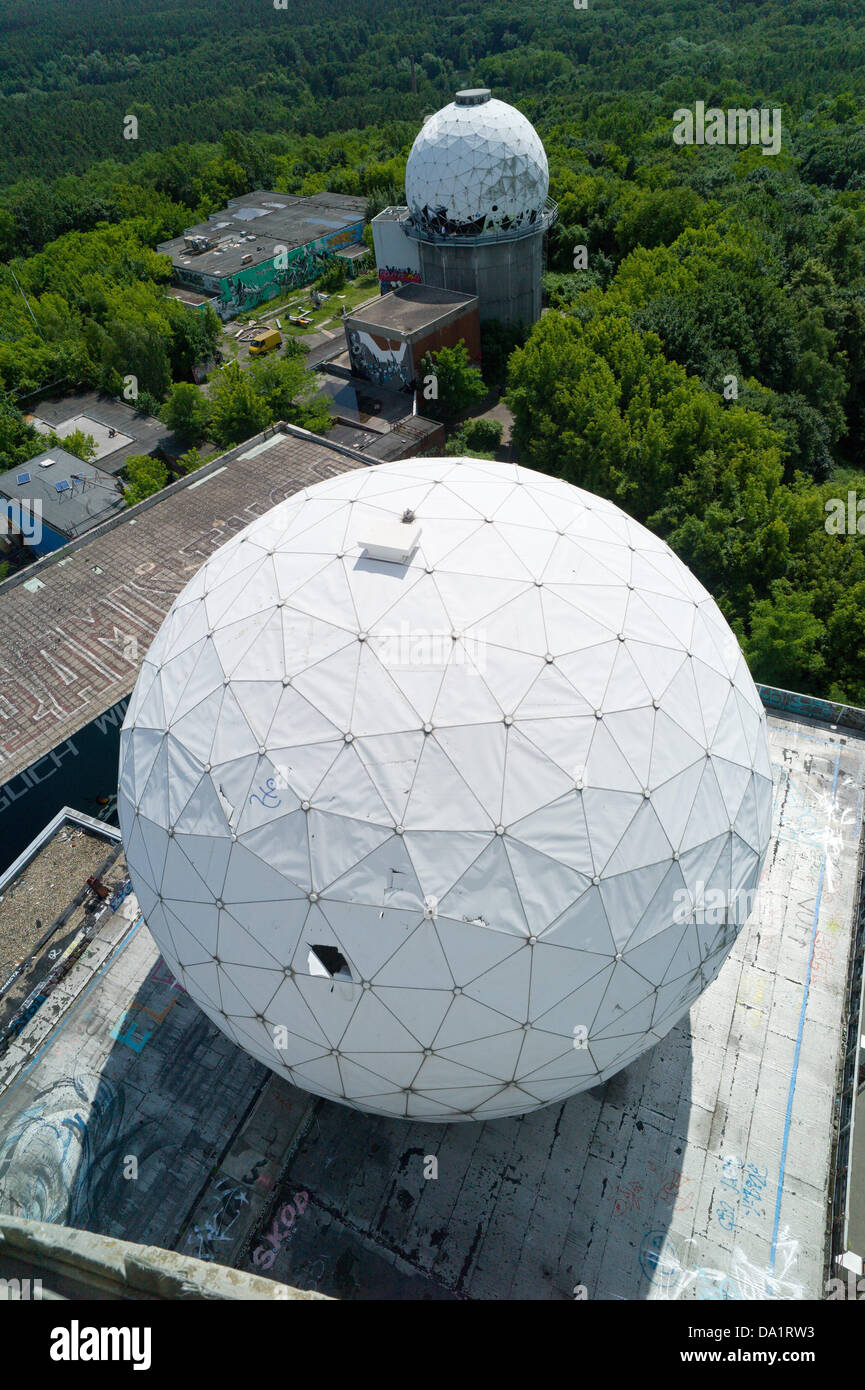 A view of the domes of the former NSA communications intercept station ...