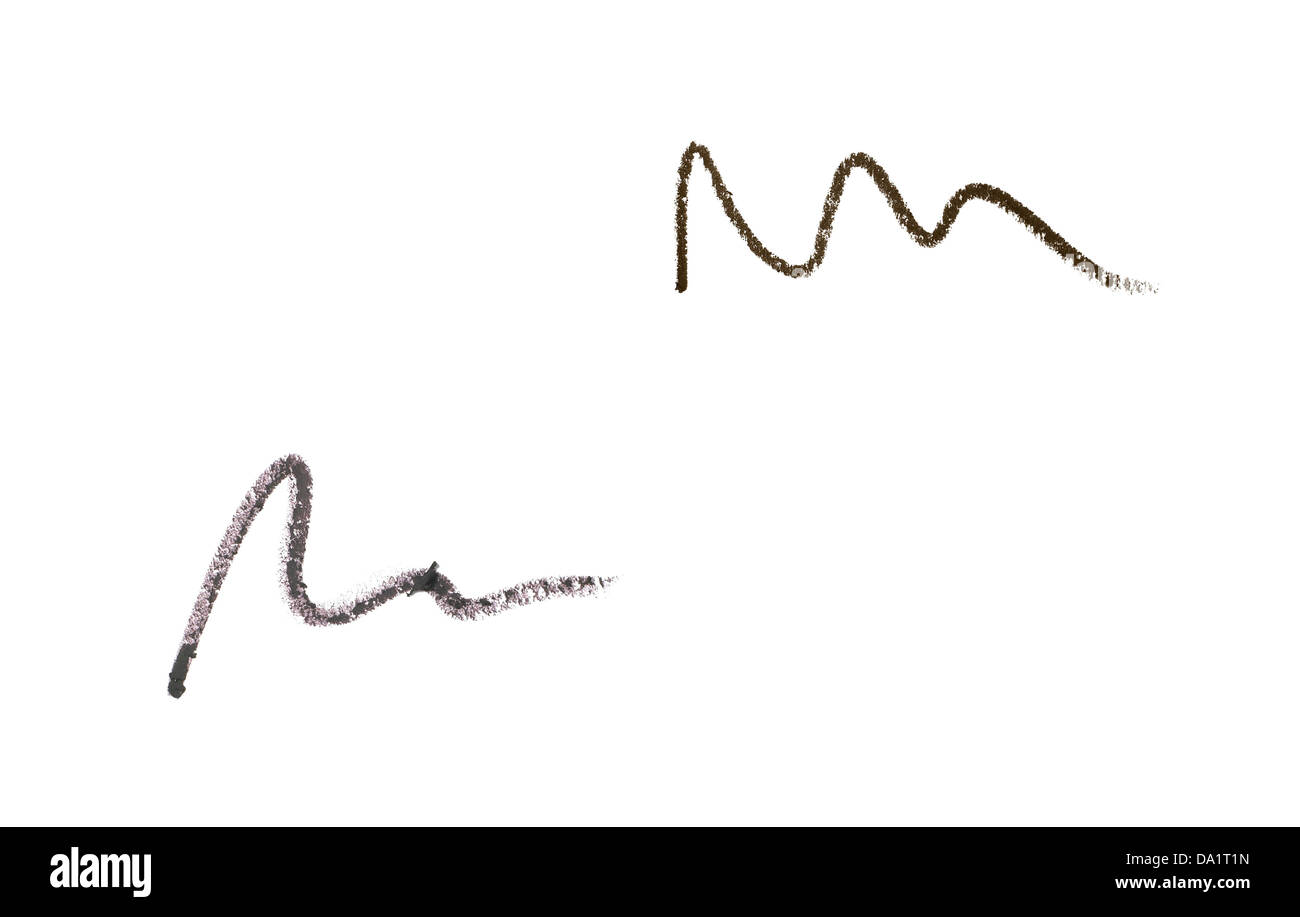 brown eyeliner squiggle cut out onto a white background Stock Photo - Alamy