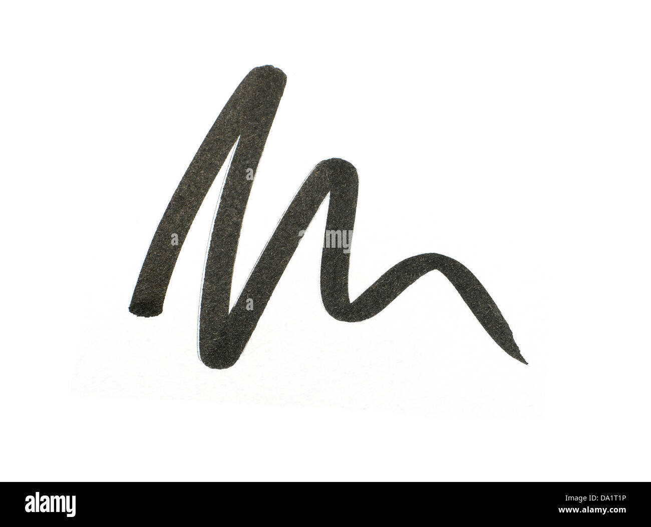 black liquid eyeliner squiggle cut out onto a white background Stock ...