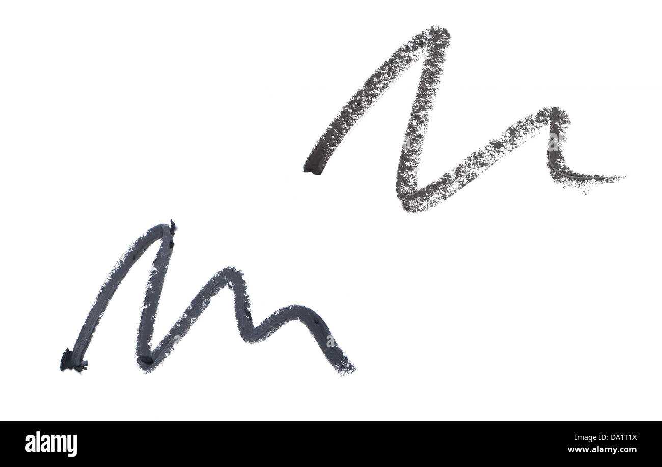 black eyeliner squiggle cut out onto a white background Stock Photo - Alamy