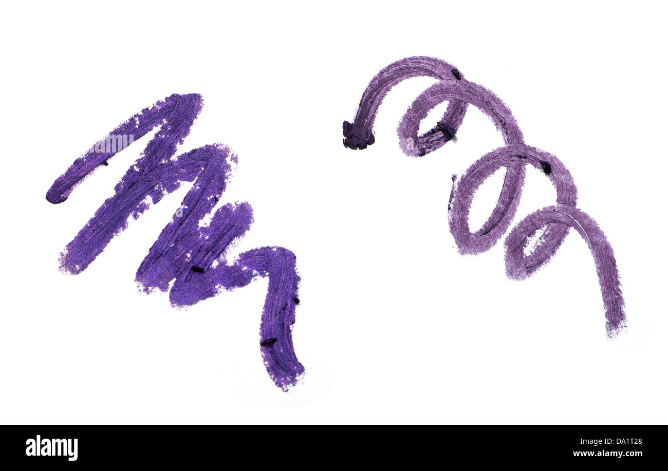 purple eyeliner squiggle cut out onto a white background Stock Photo ...