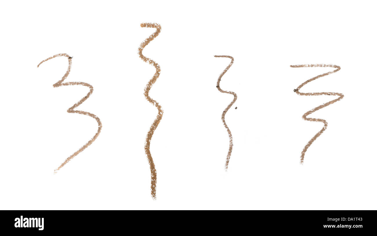 brown eyeliner squiggle cut out onto a white background Stock Photo - Alamy