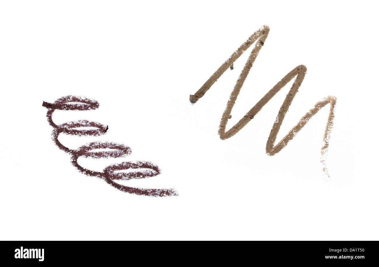 brown eyeliner squiggle cut out onto a white background Stock Photo - Alamy