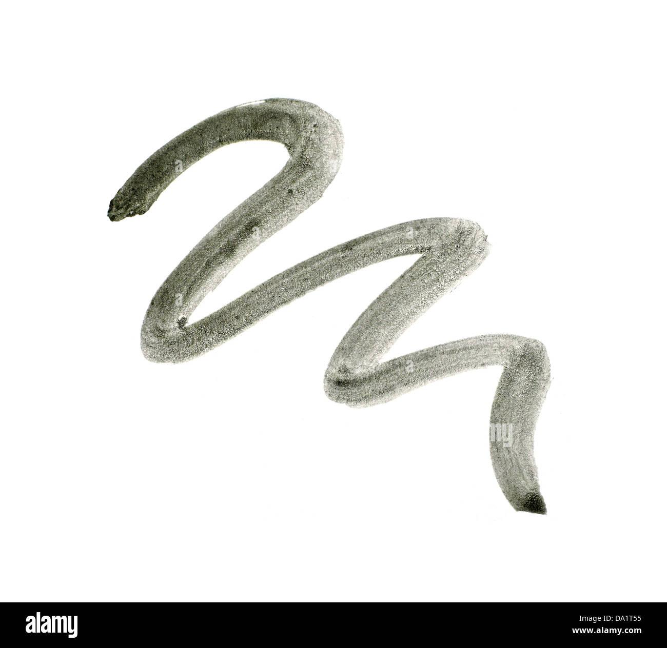 green eyeliner squiggle cut out onto a white background Stock Photo - Alamy