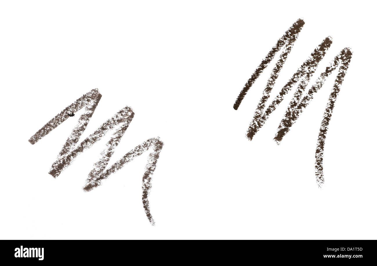 brown eyeliner squiggle cut out onto a white background Stock Photo - Alamy