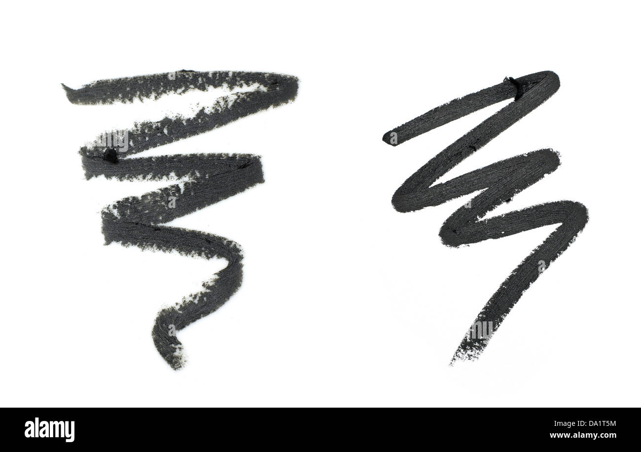 black eyeliner squiggle cut out onto a white background Stock Photo - Alamy