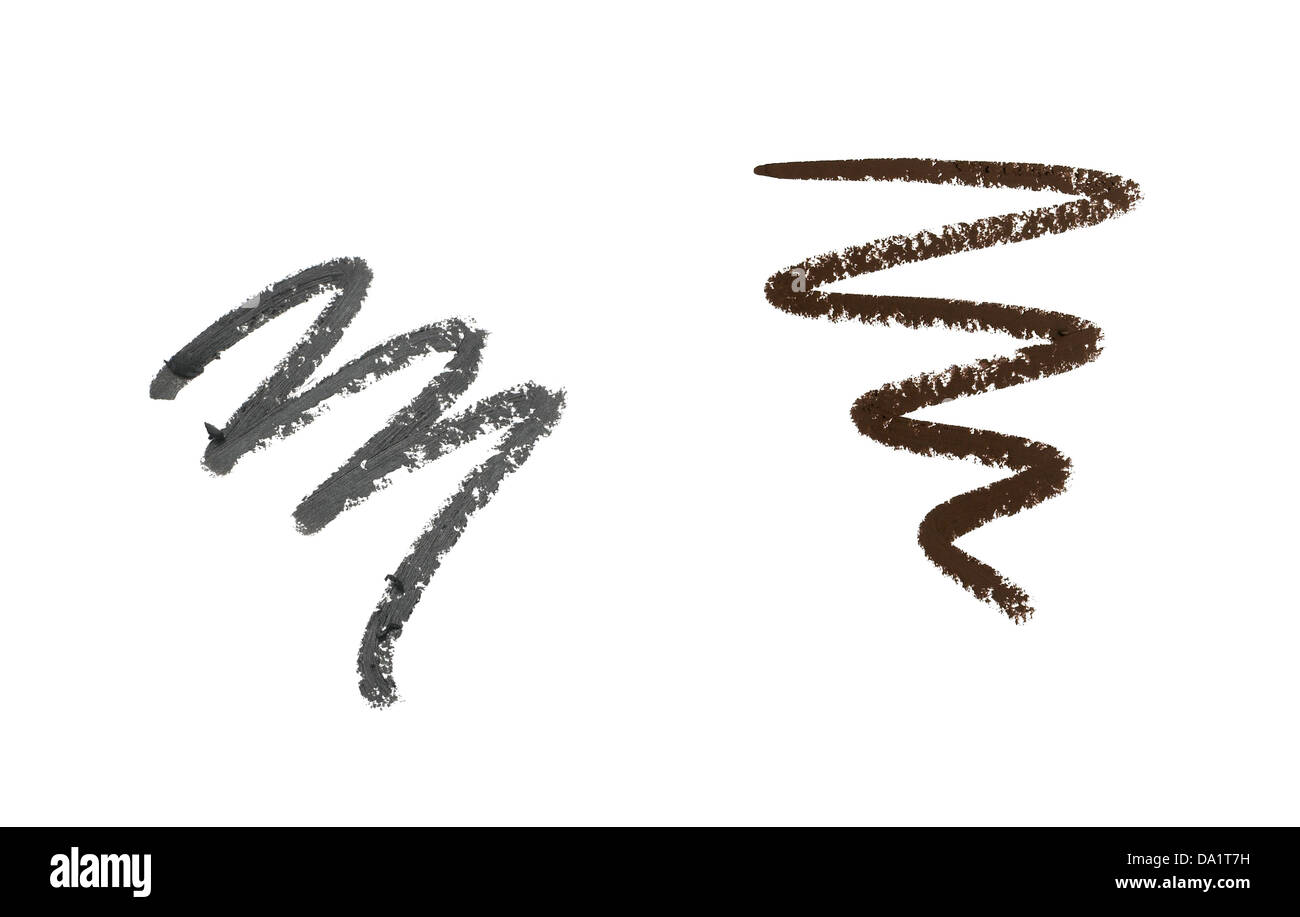 black eyeliner squiggle cut out onto a white background Stock Photo - Alamy