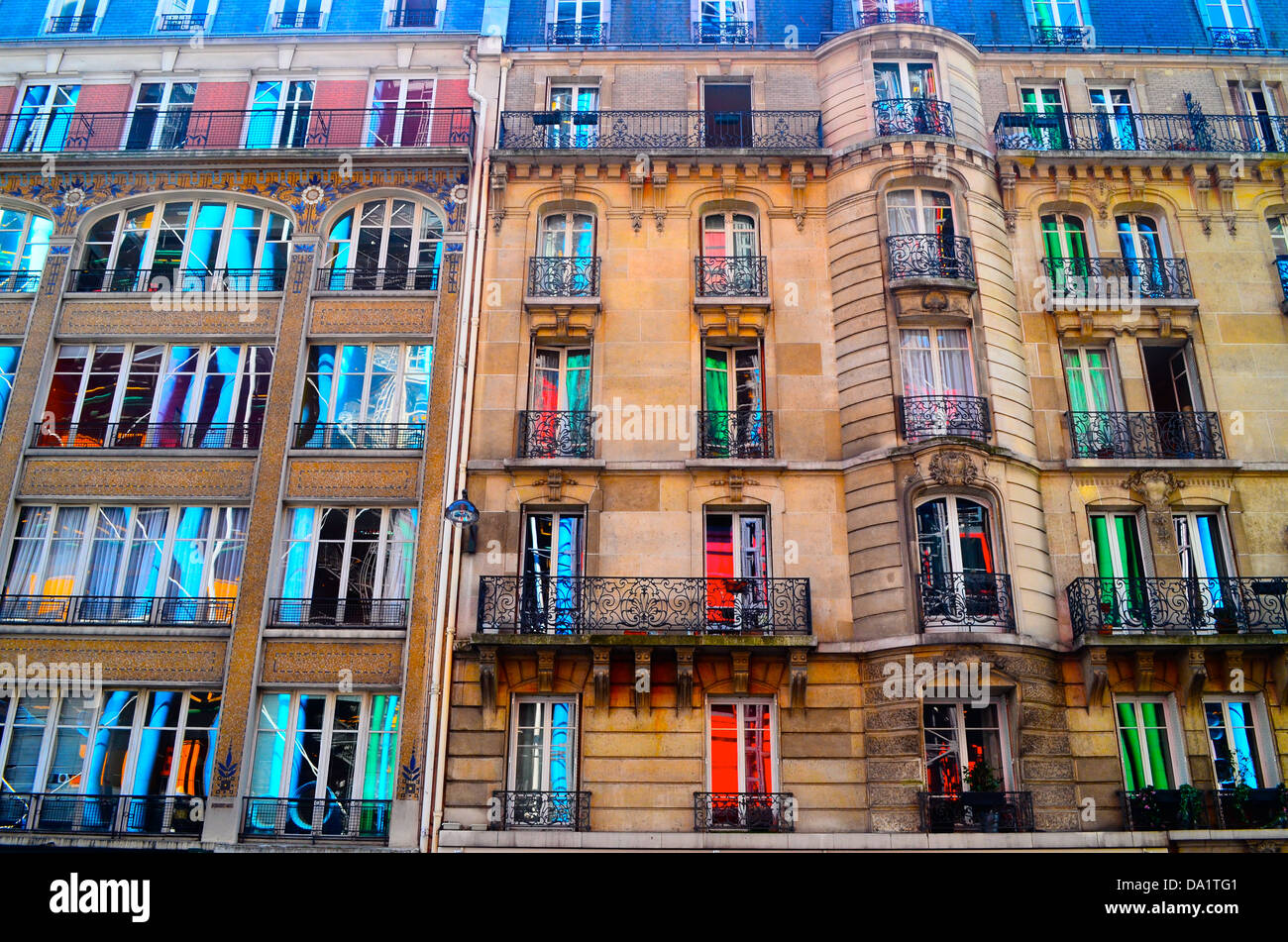 Window reflections of the Pompidou Centre in Paris from buildings ...