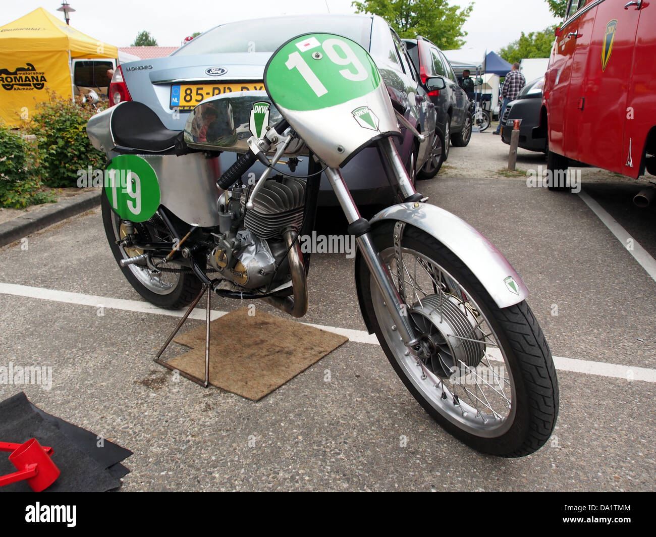 This image features the DKW No. 19, a motorcycle produced by DKW, a ...