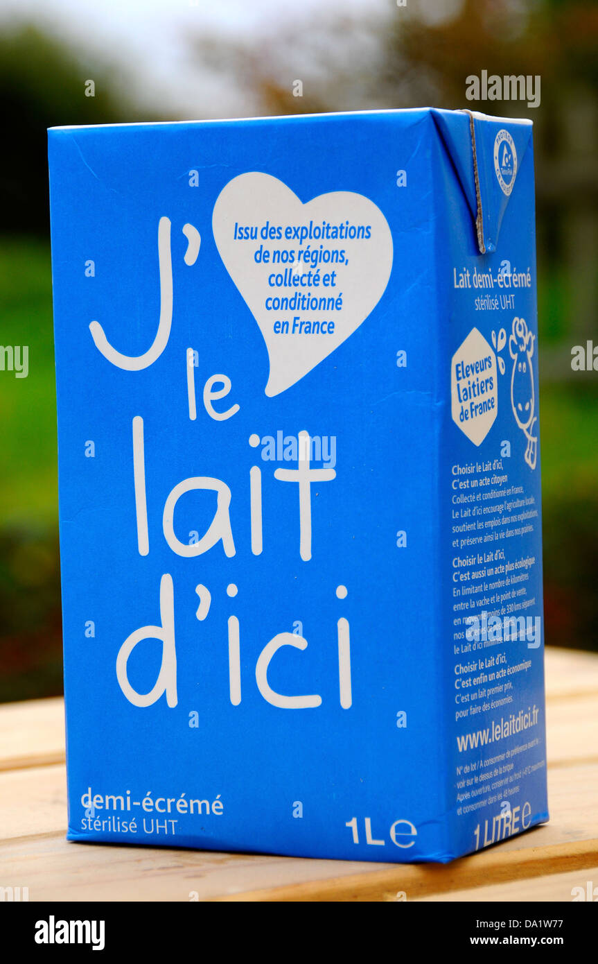 France milk carton hi-res stock photography and images - Alamy