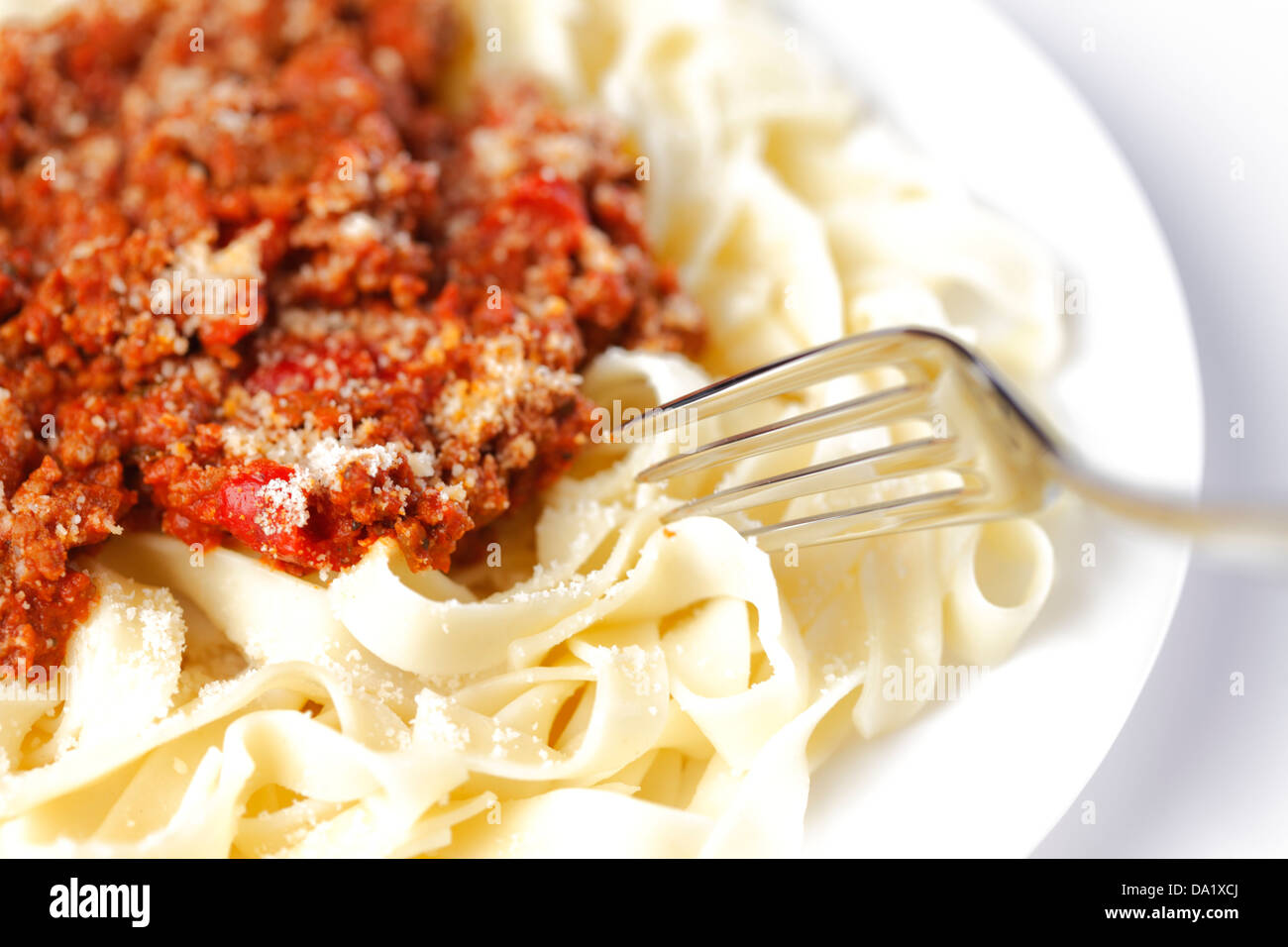 Spaghetti bolognese and fork, italian cuisine concept Stock Photo - Alamy