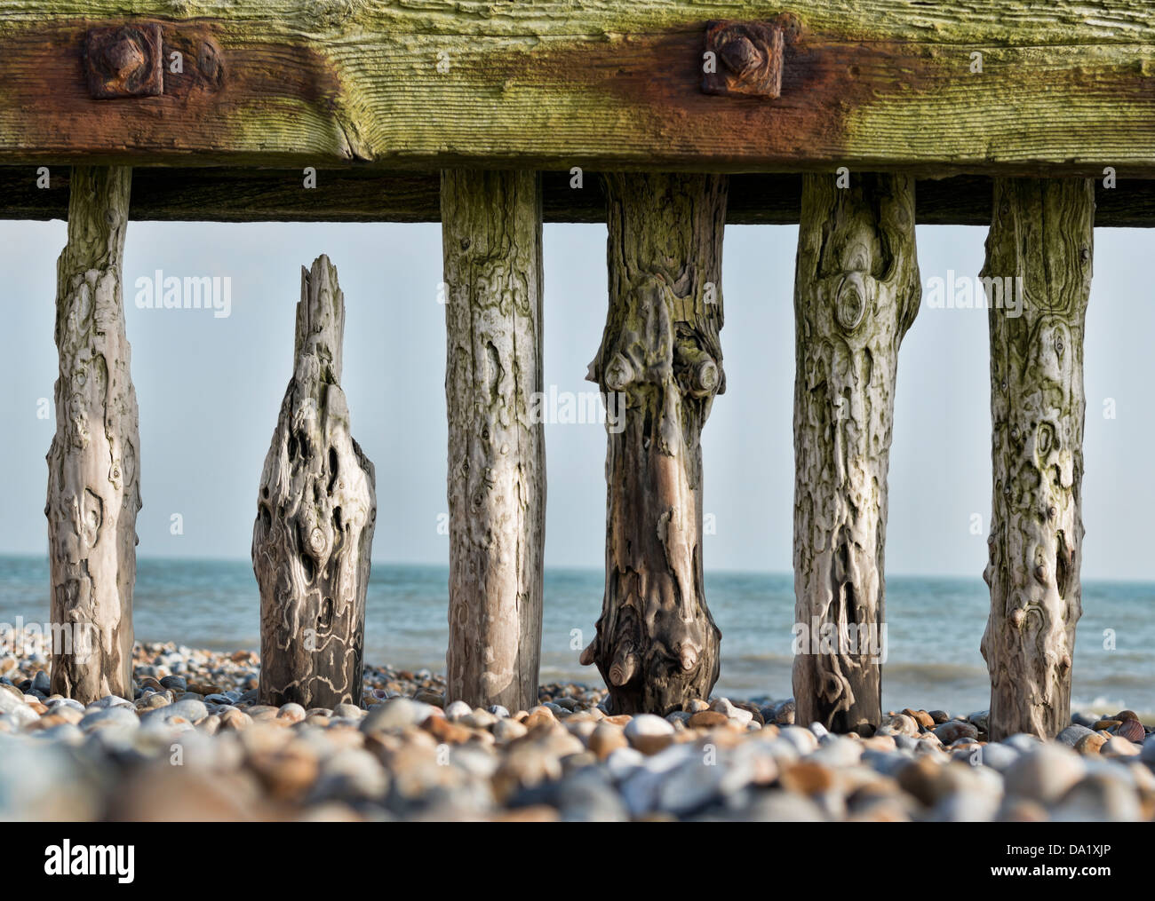 Old wooden breakwater Stock Photo - Alamy