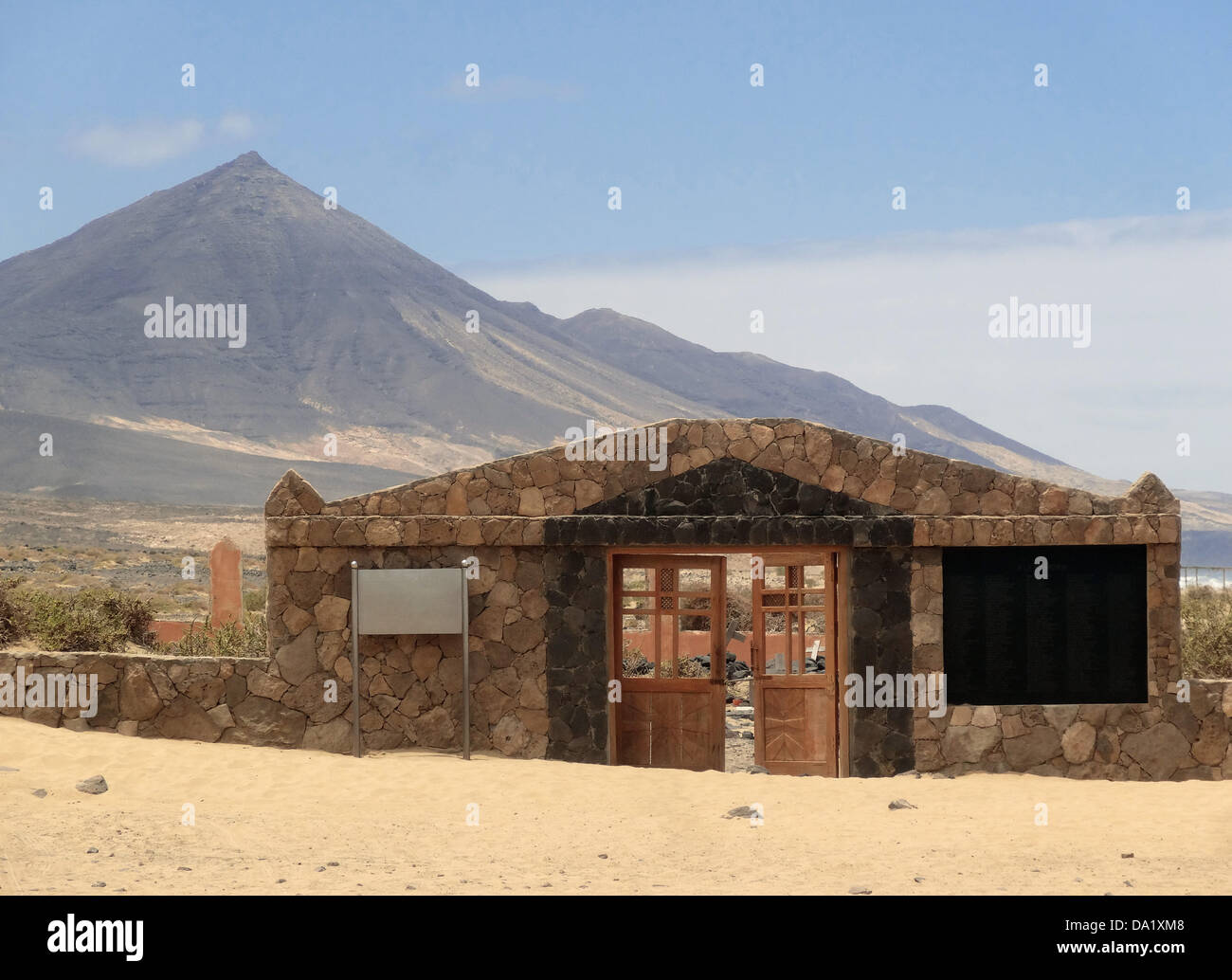 View of Cofete cemetery in the dunes near Morro Jable on the west coast ...