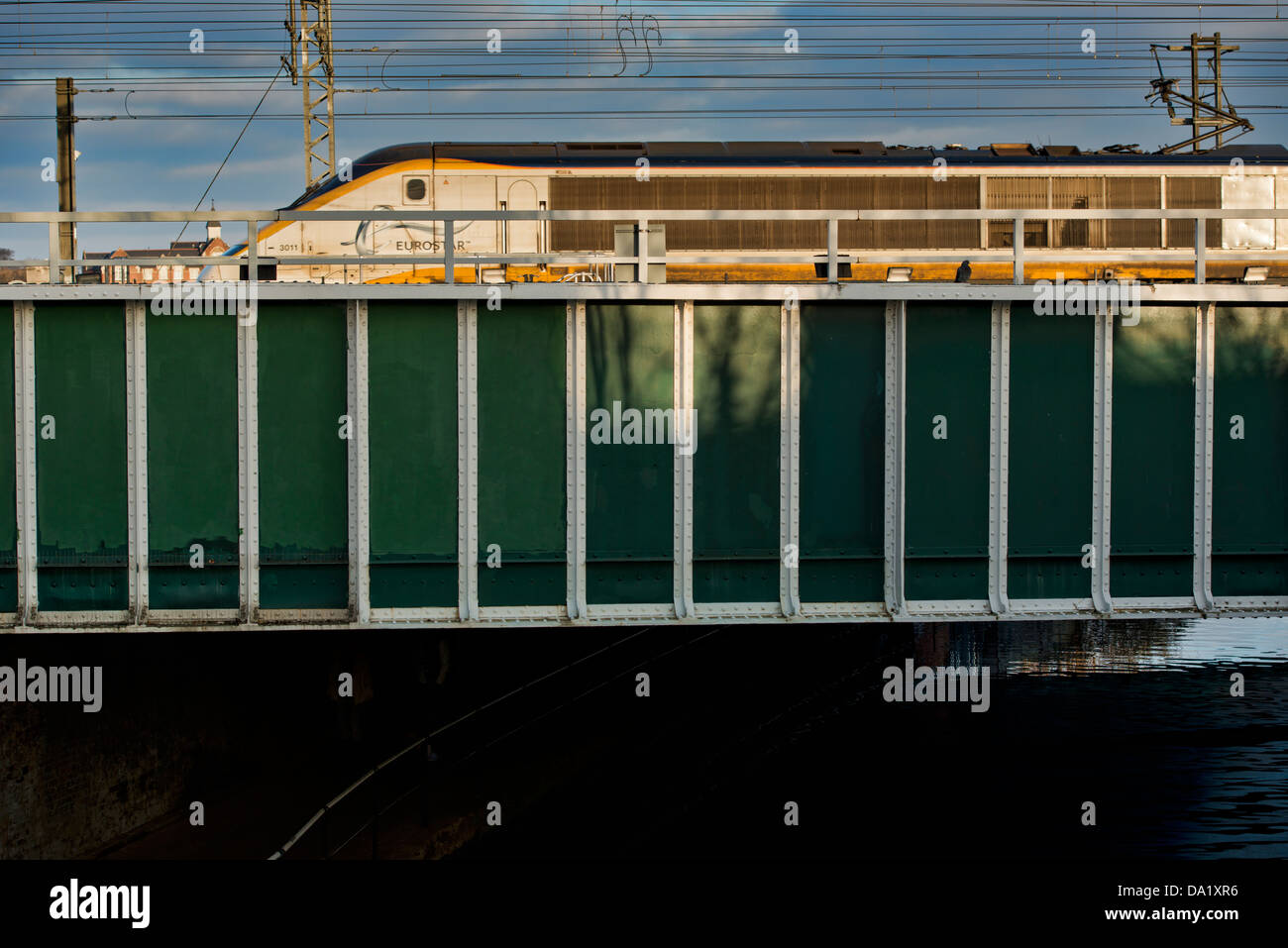 Eurostar train crossing bridge Stock Photo - Alamy
