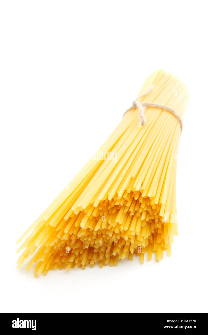 Dry spaghetti isolated on white background Stock Photo - Alamy