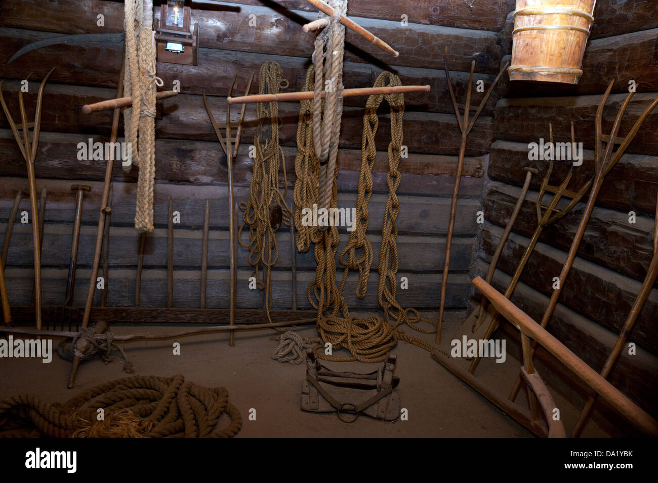 Tools inside Kuskov House, Fort Ross State Historic Park, Sonoma County ...