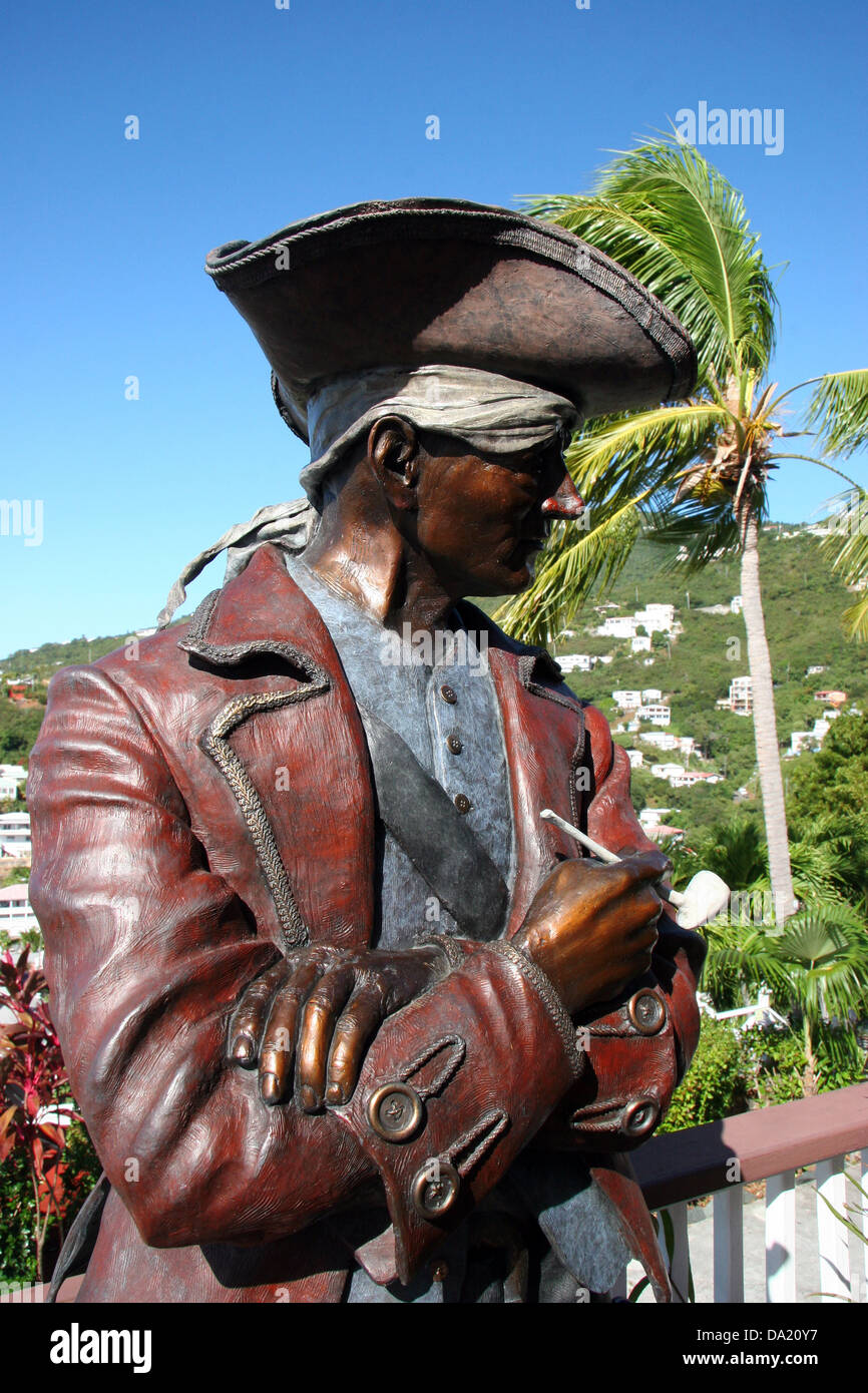 Pirate statue, Blackbeard's Castle, Charlotte Amalie, St. Thomas, U.S ...