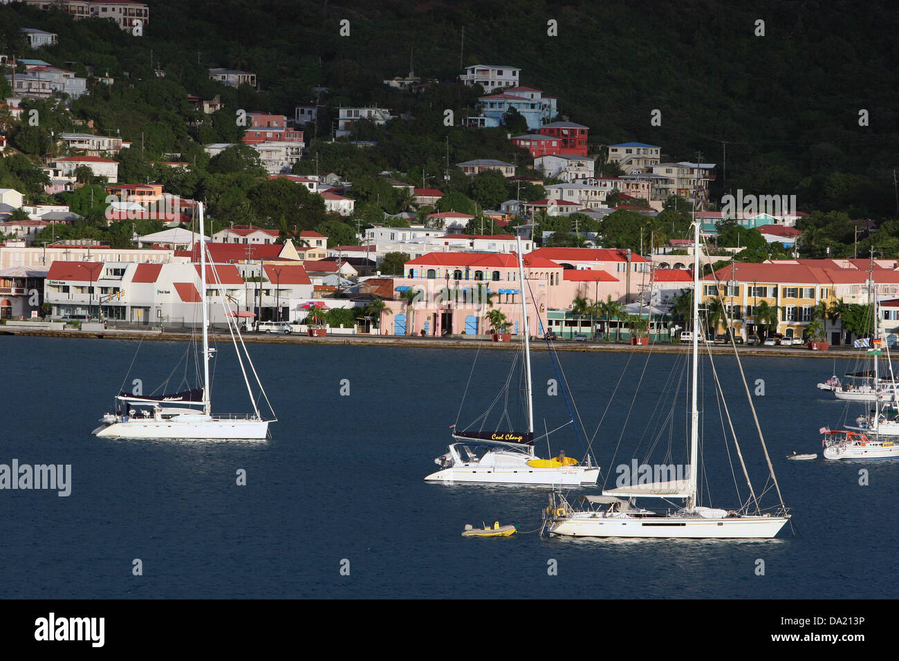 Sailboats in St. Thomas Harbor, Charlotte Amalie, St. Thomas, U.S ...