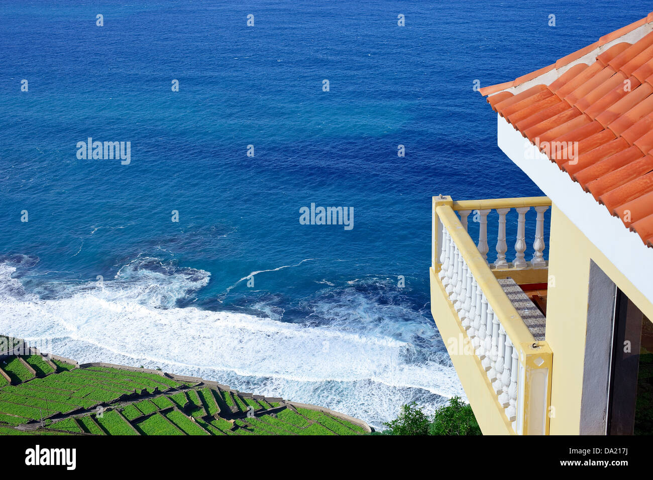 Terrace with sea view at luxury hotel hi-res stock photography and ...