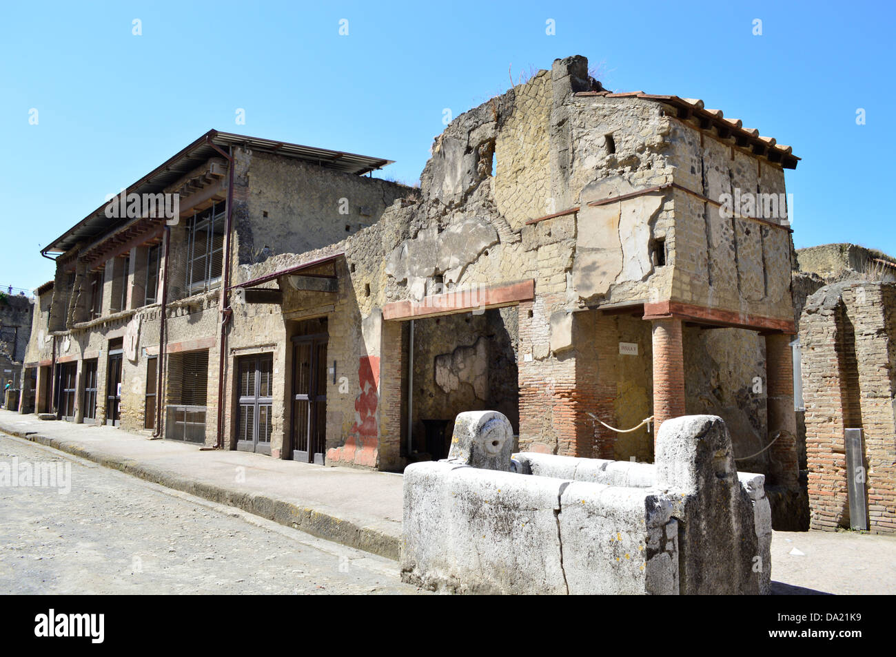 a remarkably well preserved street in Herculaneum Stock Photo - Alamy