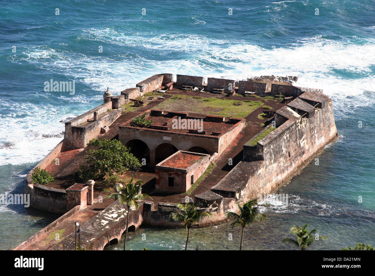 Aerial view of Fort San Geronimo del Boqueron, San Juan, Puerto Rico ...