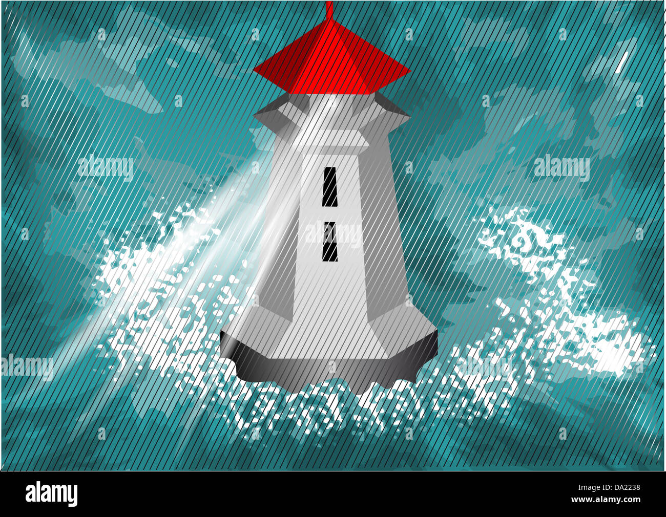 lighthouse in the high sea Stock Photo - Alamy