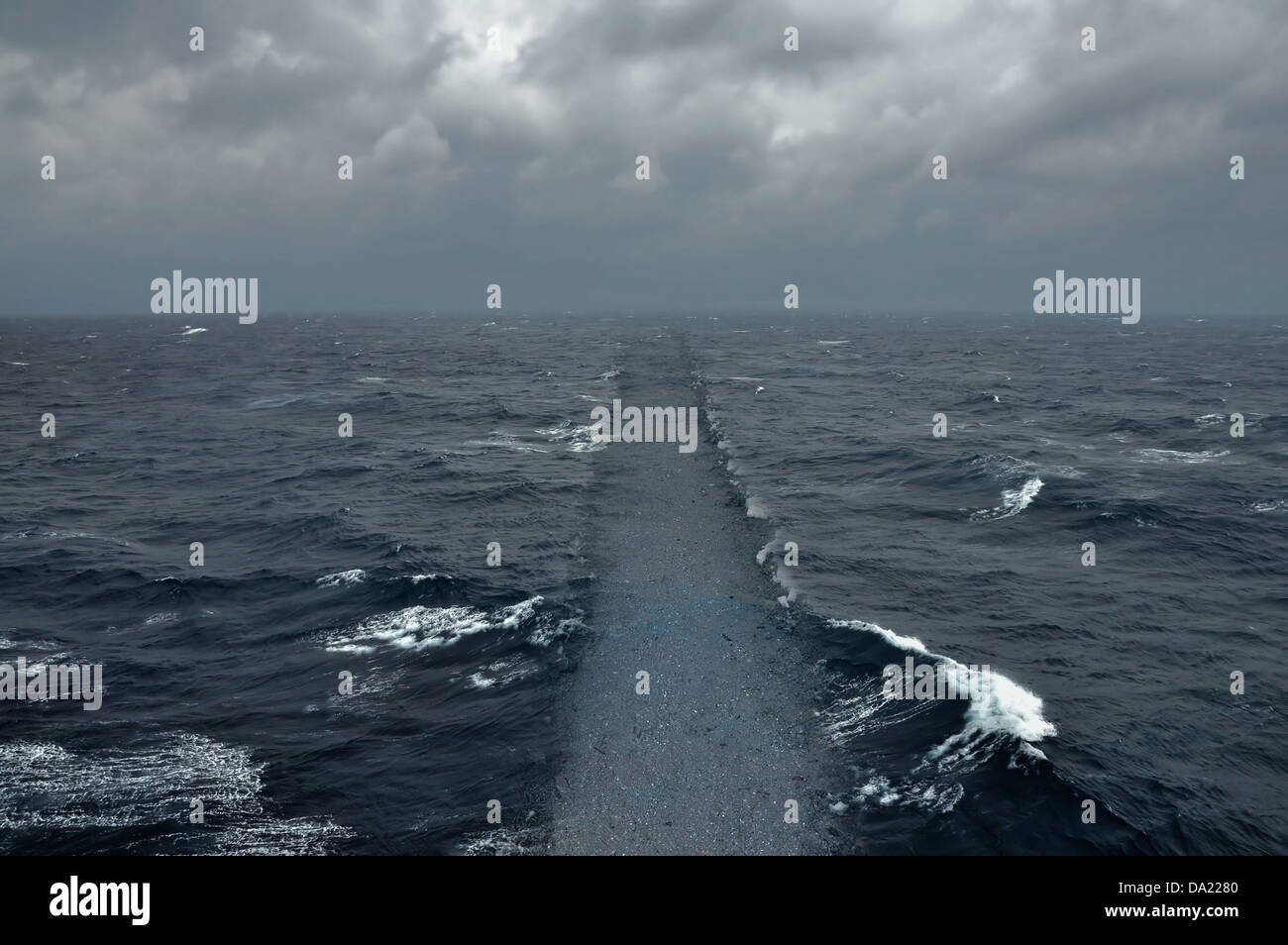 Ocean water dry ground path. Biblical sea crossing religion and faith ...