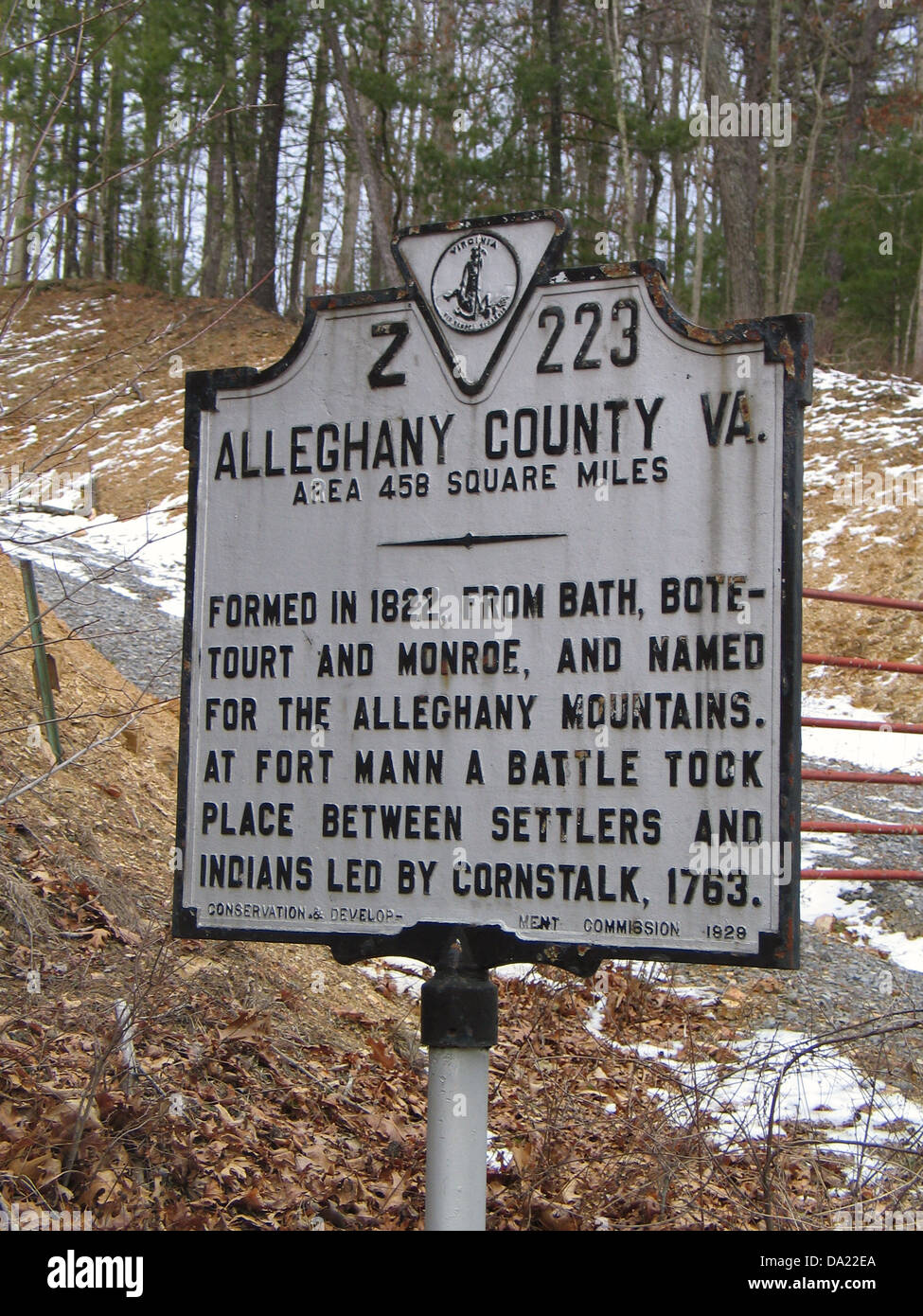 ALLEGHANY COUNTY VA Area 458 Square Miles Formed in 1822 from Bath ...