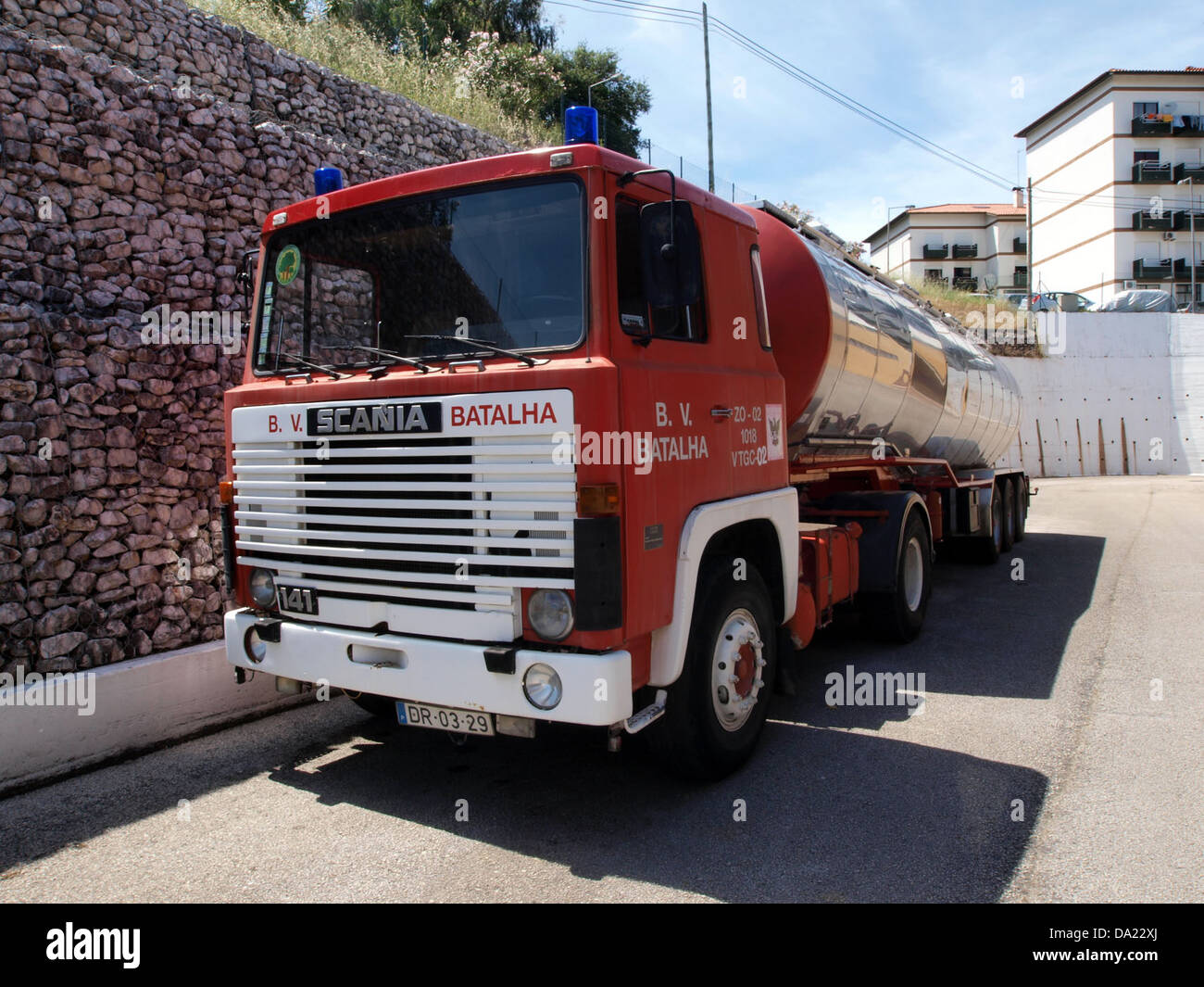 A Scania fire engine belonging to Bombeiros Batalha, marked with unit ...