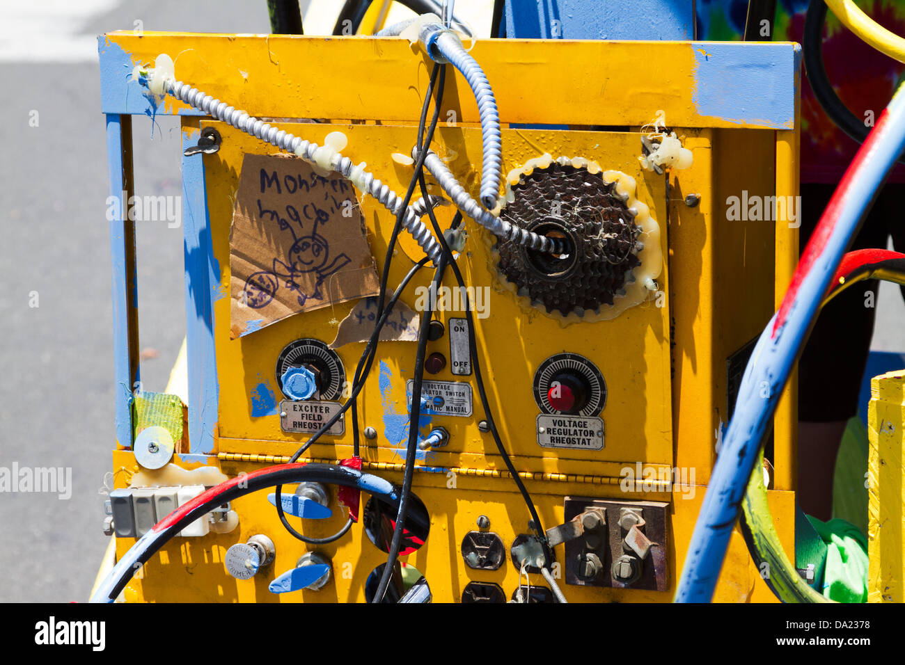 Weird contraption on a float in the solstice parade in Santa Barbara ...