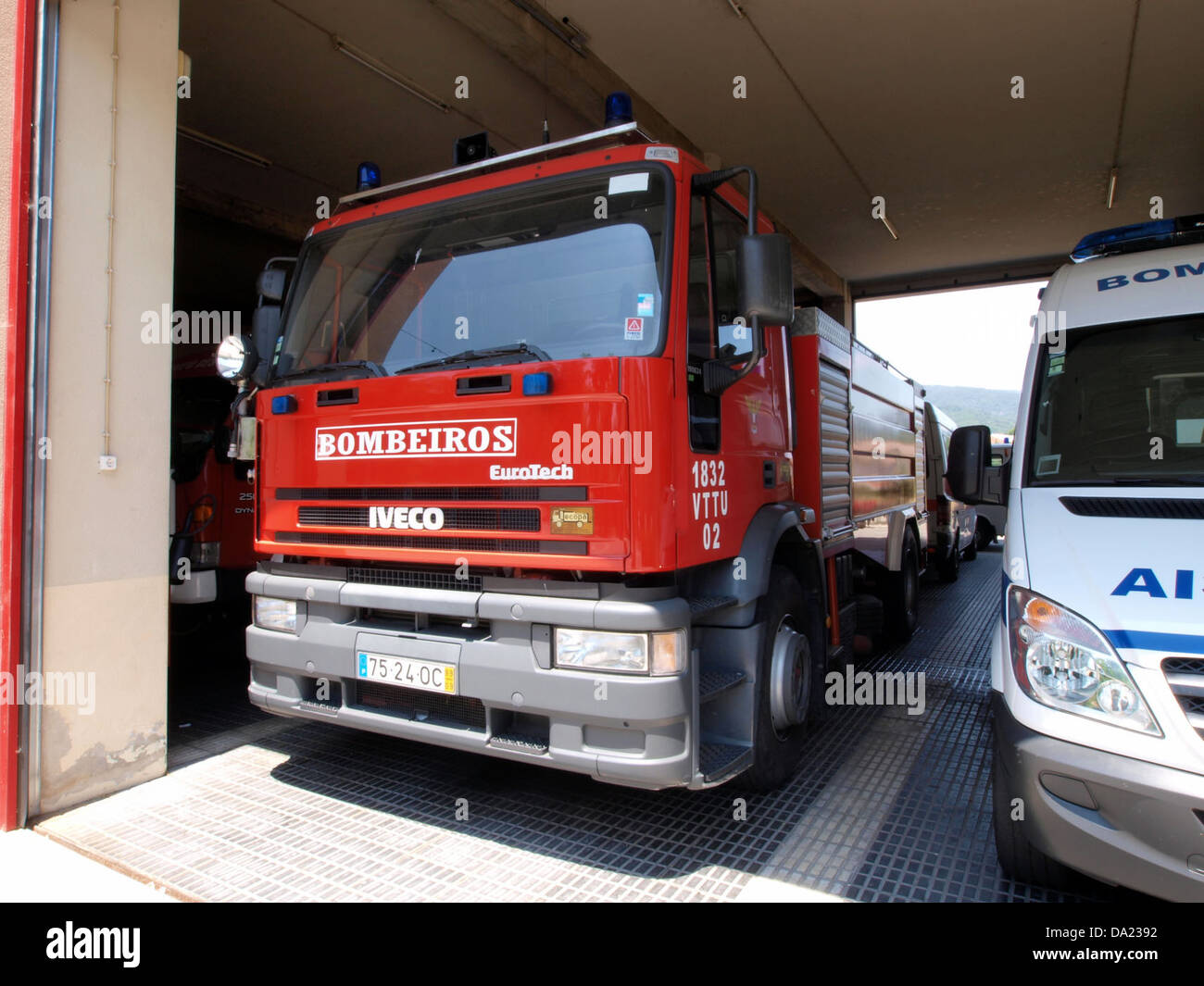 This image shows an Iveco EuroTech fire truck, belonging to the ...