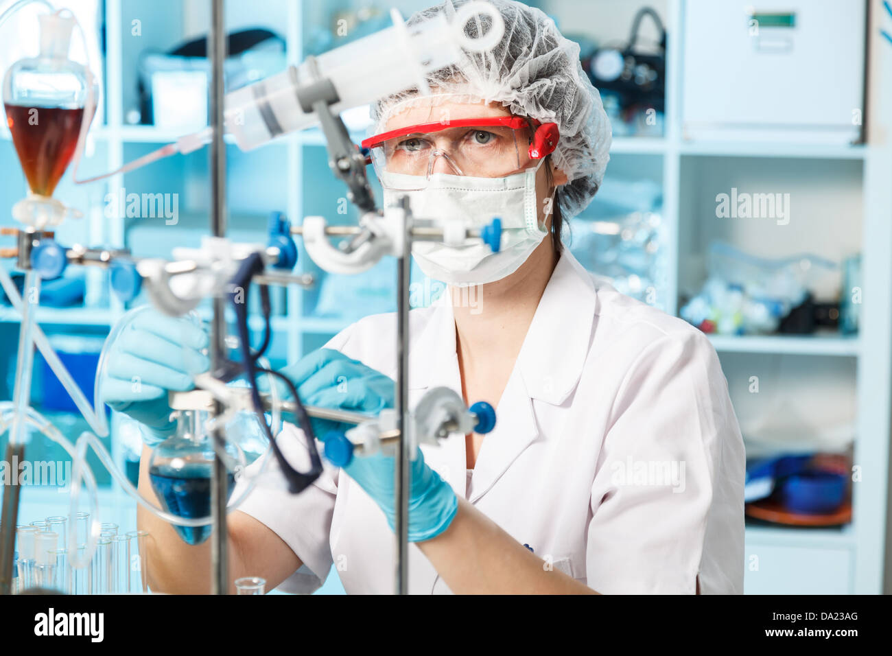 woman laboratory assistant in the laboratory of food quality Stock ...