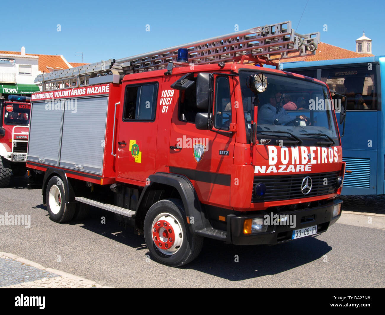 This image shows a Mercedes vehicle used by the Bombeiros (firefighters ...