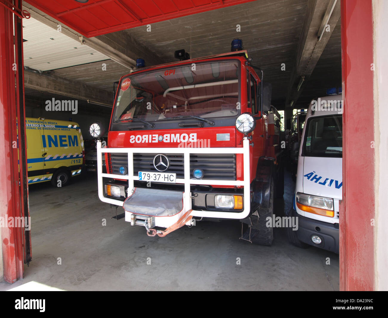 A photograph depicting a Mercedes fire truck (Unit 0501) from the ...