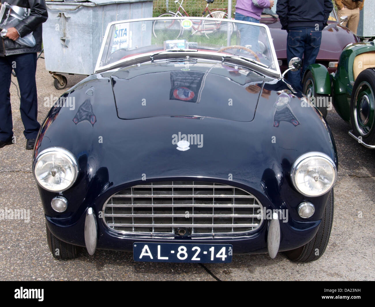 A photograph of the 1957 AC Ace Bristol, displayed at the Nationaal ...