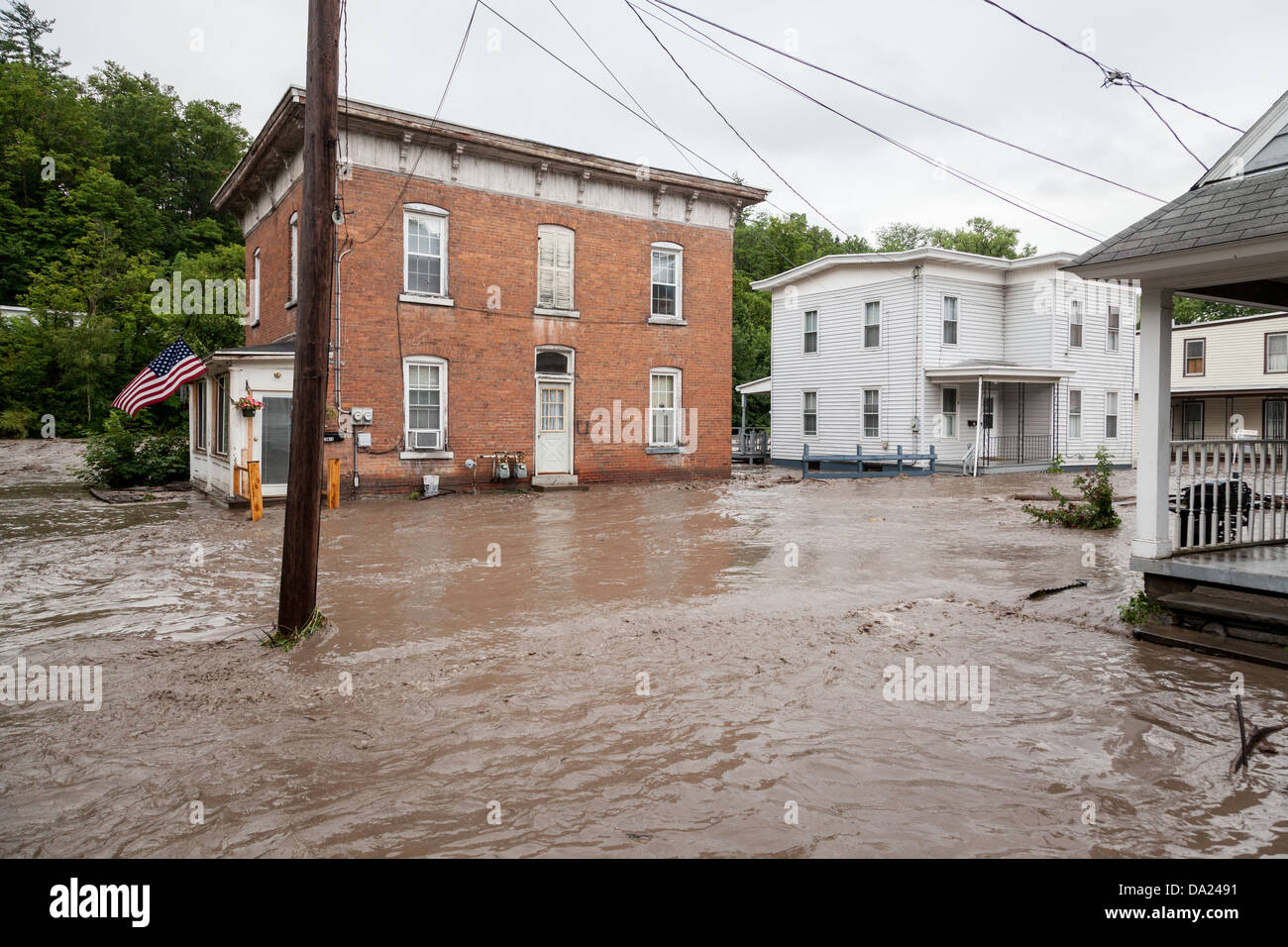 Flooding in Fort Plain, New York, in the Mohawk Valley Stock Photo - Alamy