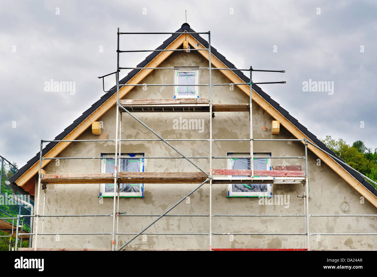 Construction of a small house in Germany Stock Photo - Alamy