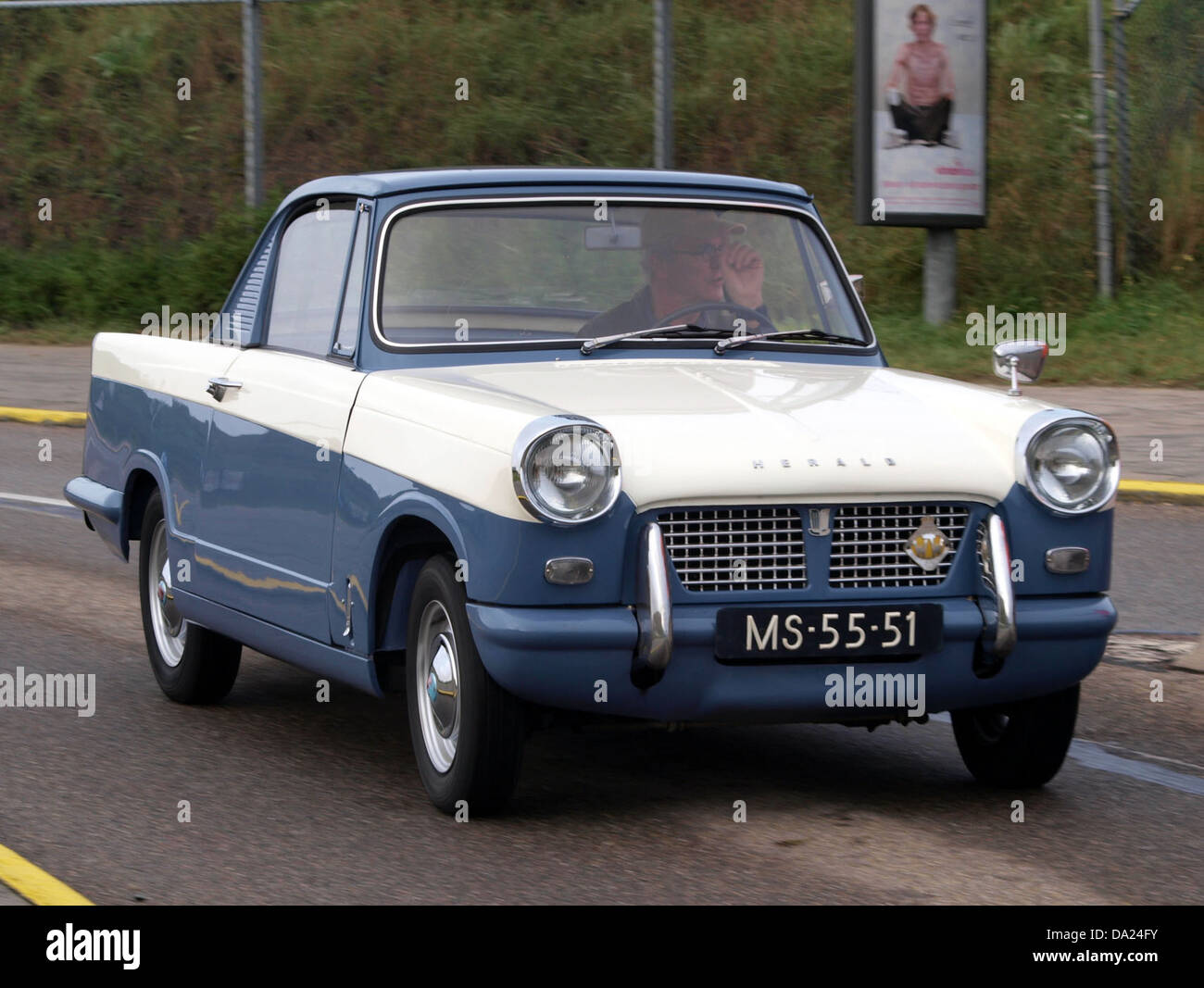 The 1963 Triumph Herald 1200, captured at the Nationaal Oldtimer ...