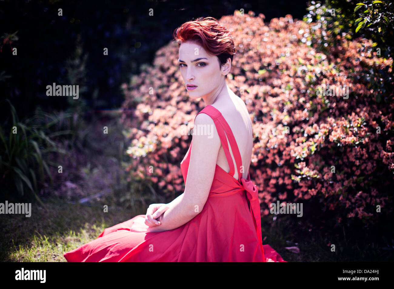 Red Hair Wearing A White Dress With A Girl Ruby