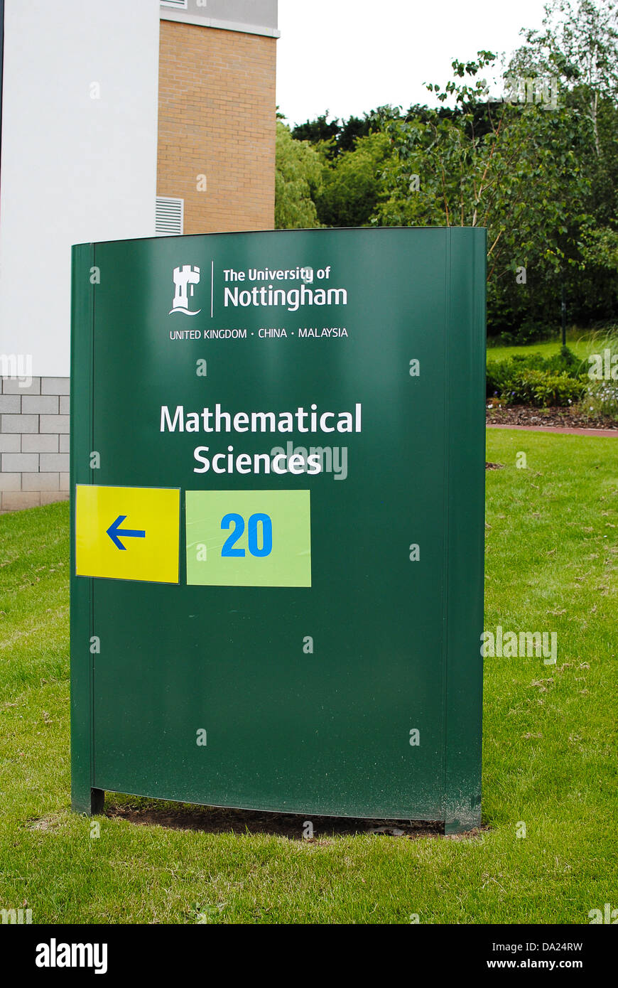 Nottingham University Mathematical Sciences sign Stock Photo - Alamy